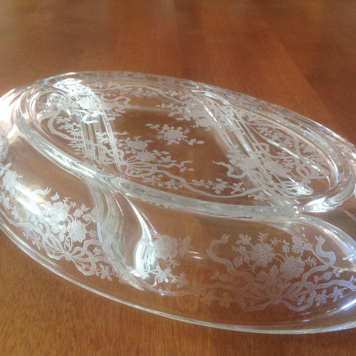 Fostoria ROMANCE Clear Crystal 3-Part Relish Dish / Bowl with | Etsy