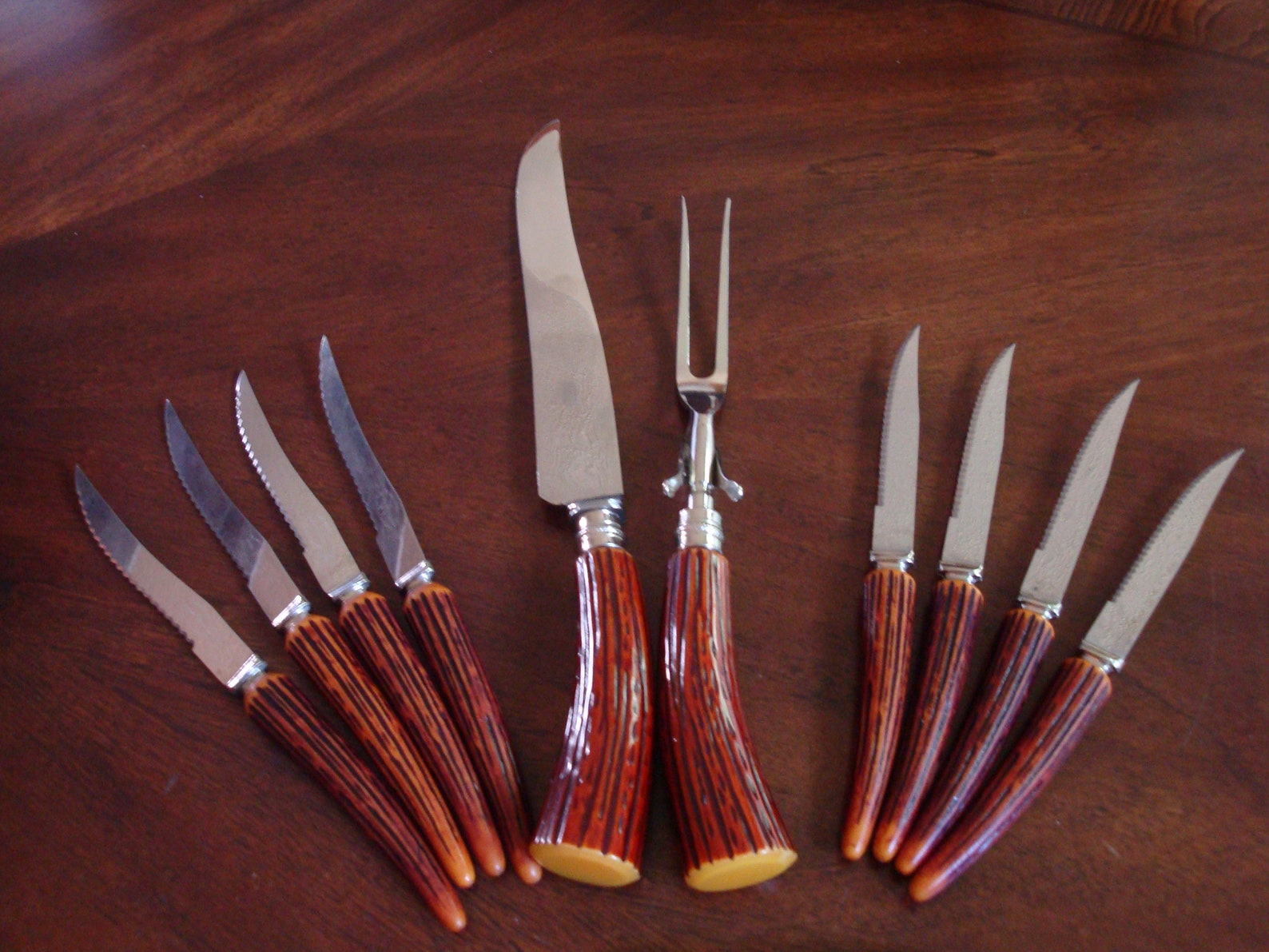 Sheffield England Cutlery "bone" Handled Carving Knife and Fork(1 Set ...
