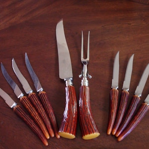 Sheffield England Cutlery "bone" Handled Carving Knife and Fork(1 Set ...