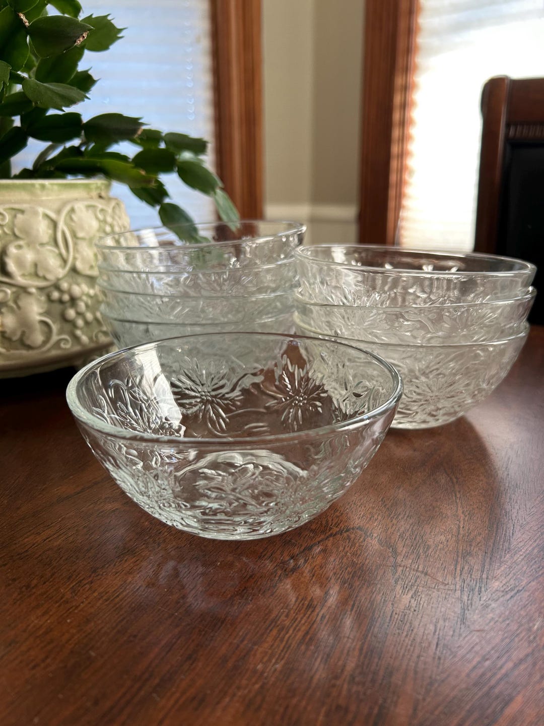 Four (4) Princess House FANTASIA Coupe Soup Bowls With Clear Centers (8 ...