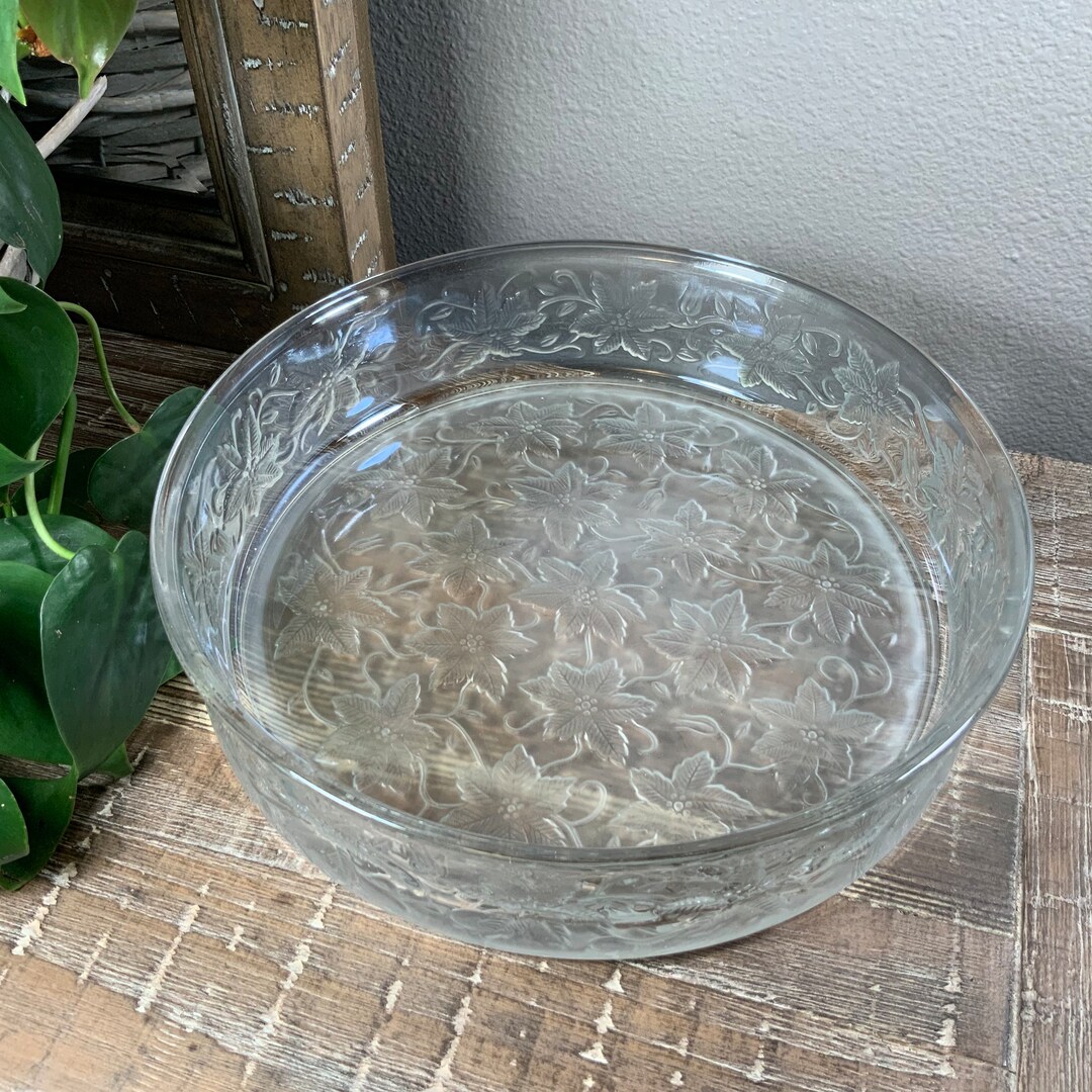 Princess House FANTASIA Round Cake Pan Clear and Frosted Glass Bakeware ...