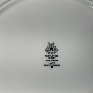 Six (6) Castleton China LACE 8” Salad Plates - Pink and White Floral on ...