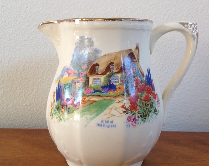 Alfred Meakin A BIT of OLD ENGLAND Cottage and Garden Scene Milk Jug ...