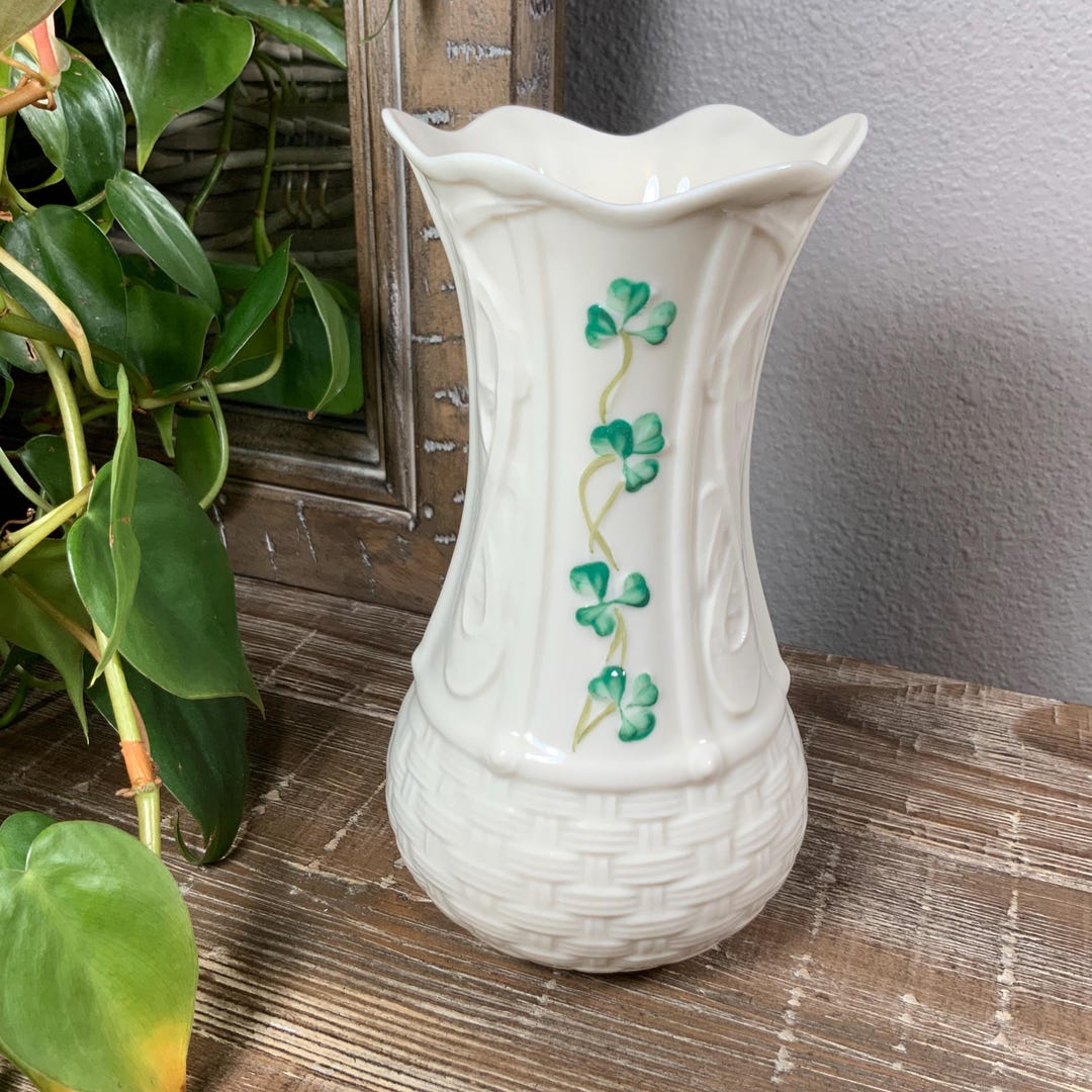 Belleek STRANGFORD SHAMROCK Vase - Handmade in Ireland - Limited ...