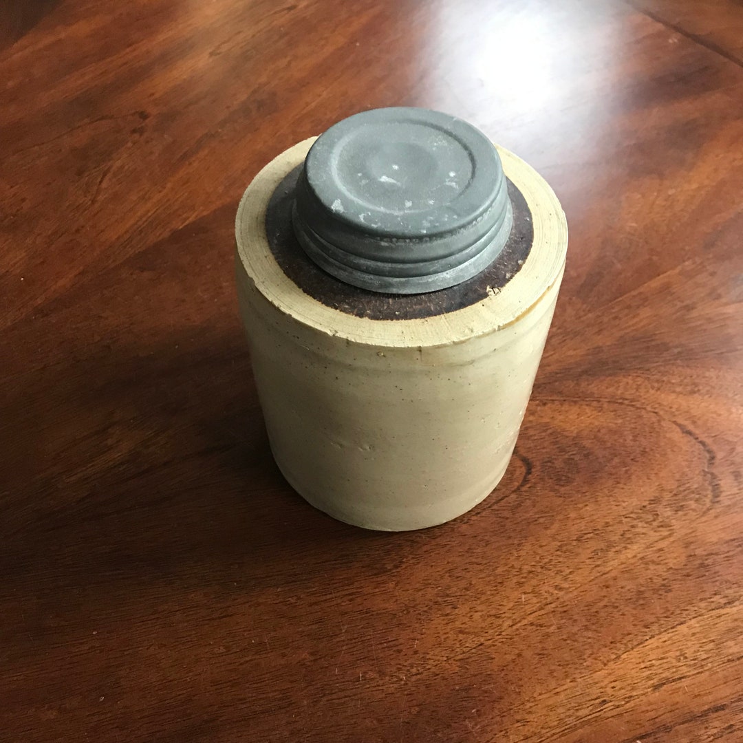 19th Century Macomb Pottery Canning Jar With Original Glass Lined Zinc ...