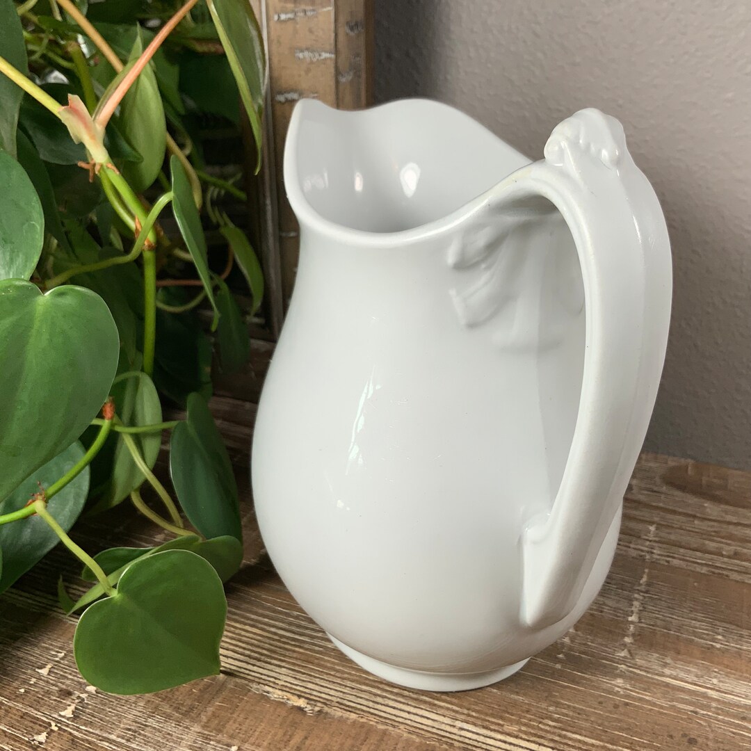 Antique Mellor, Taylor, & Co White Ironstone Pitcher / Jug Warranted ...