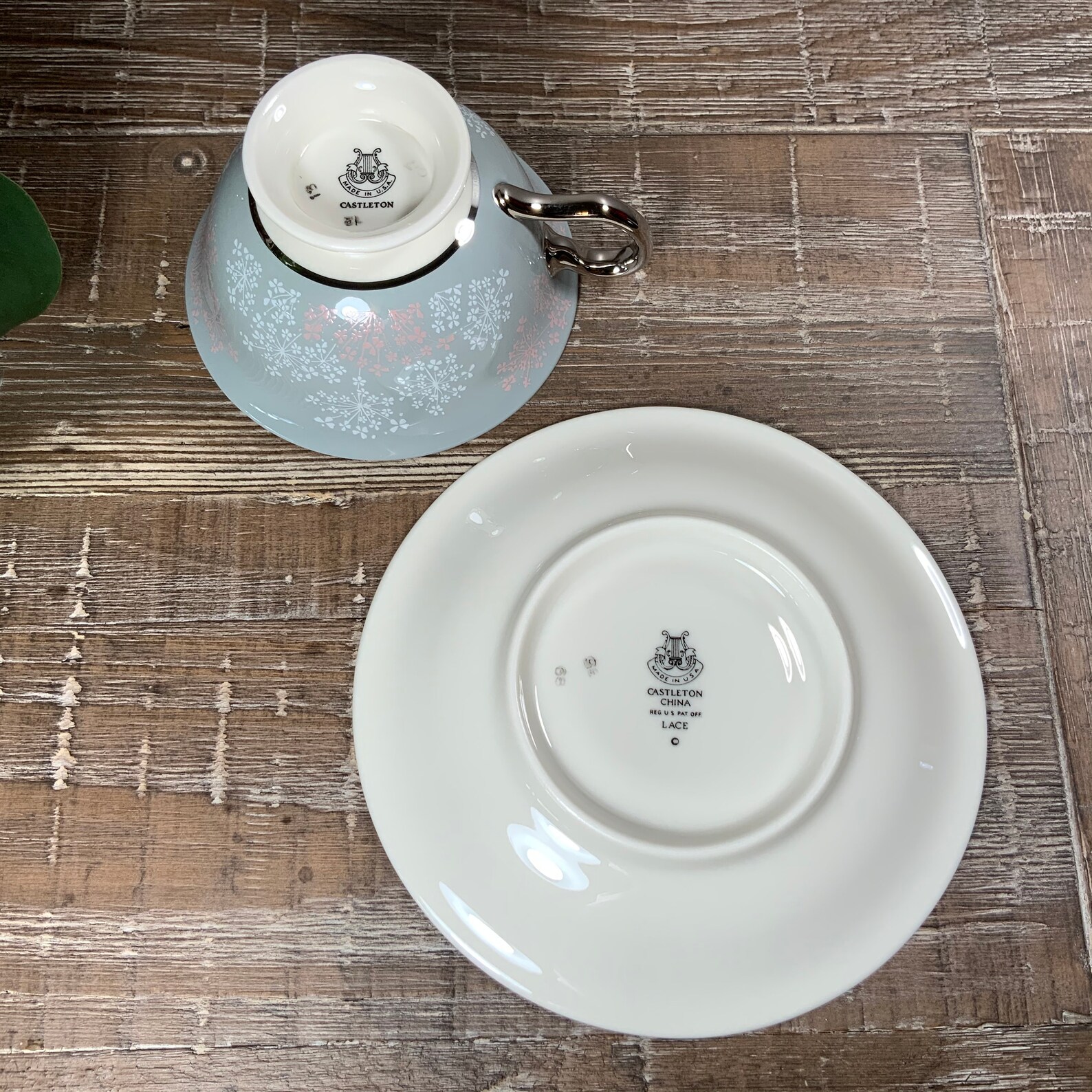 Six 6 Castleton China LACE Cups and Saucers Pink and White - Etsy