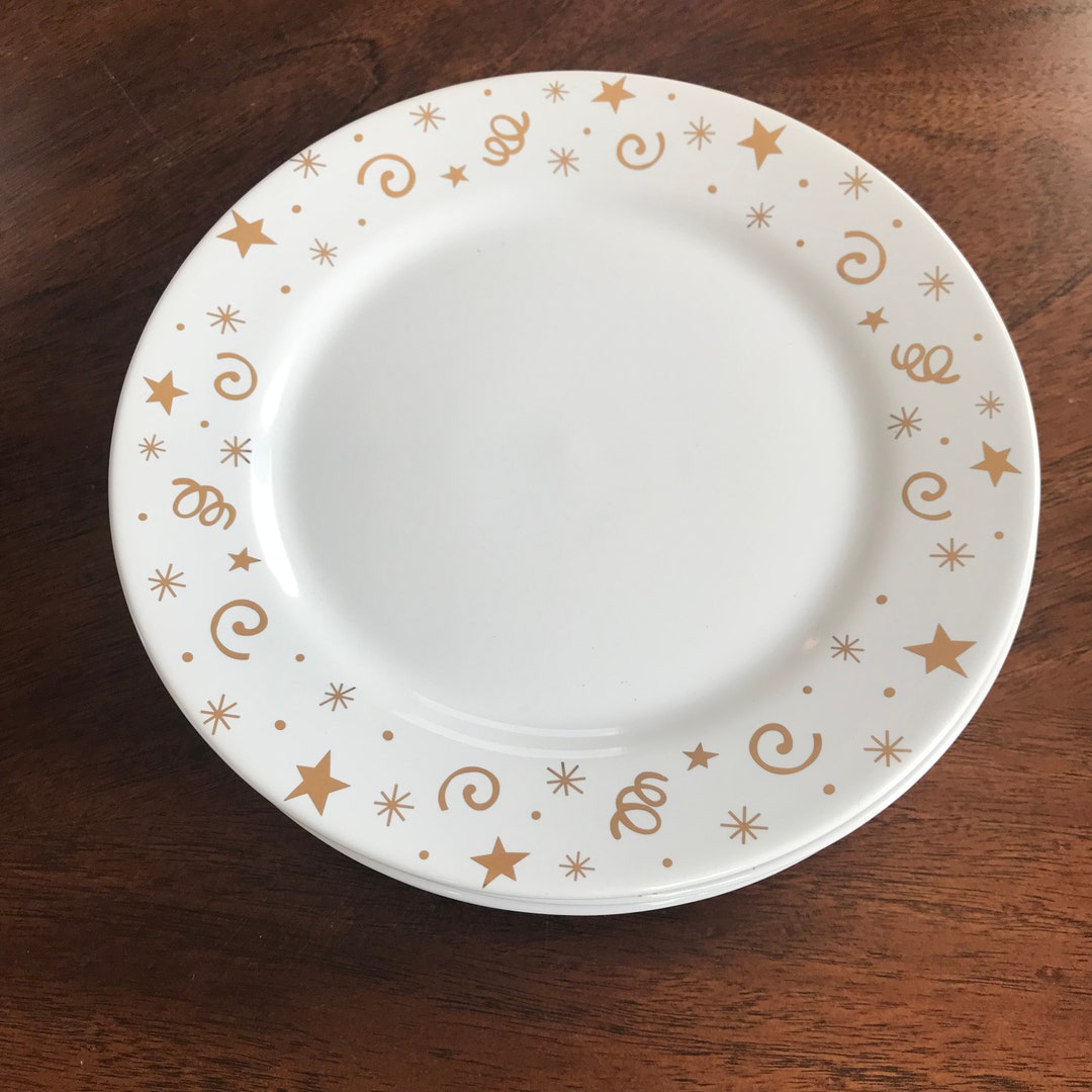 Four (4) Pampered Chef CELEBRATION Dessert Plates! - Etsy