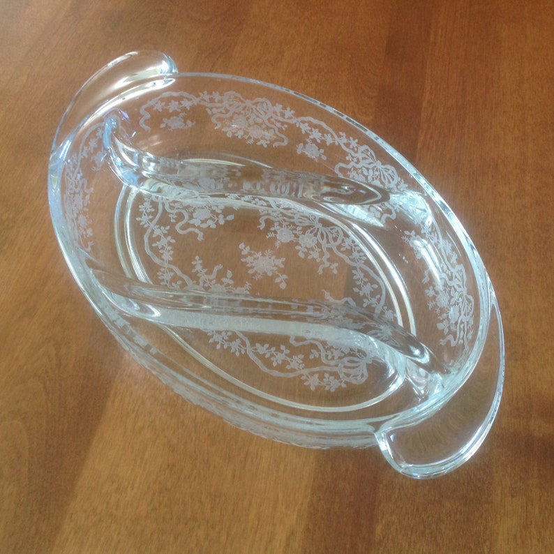 Fostoria ROMANCE Clear Crystal 3-Part Relish Dish / Bowl with | Etsy