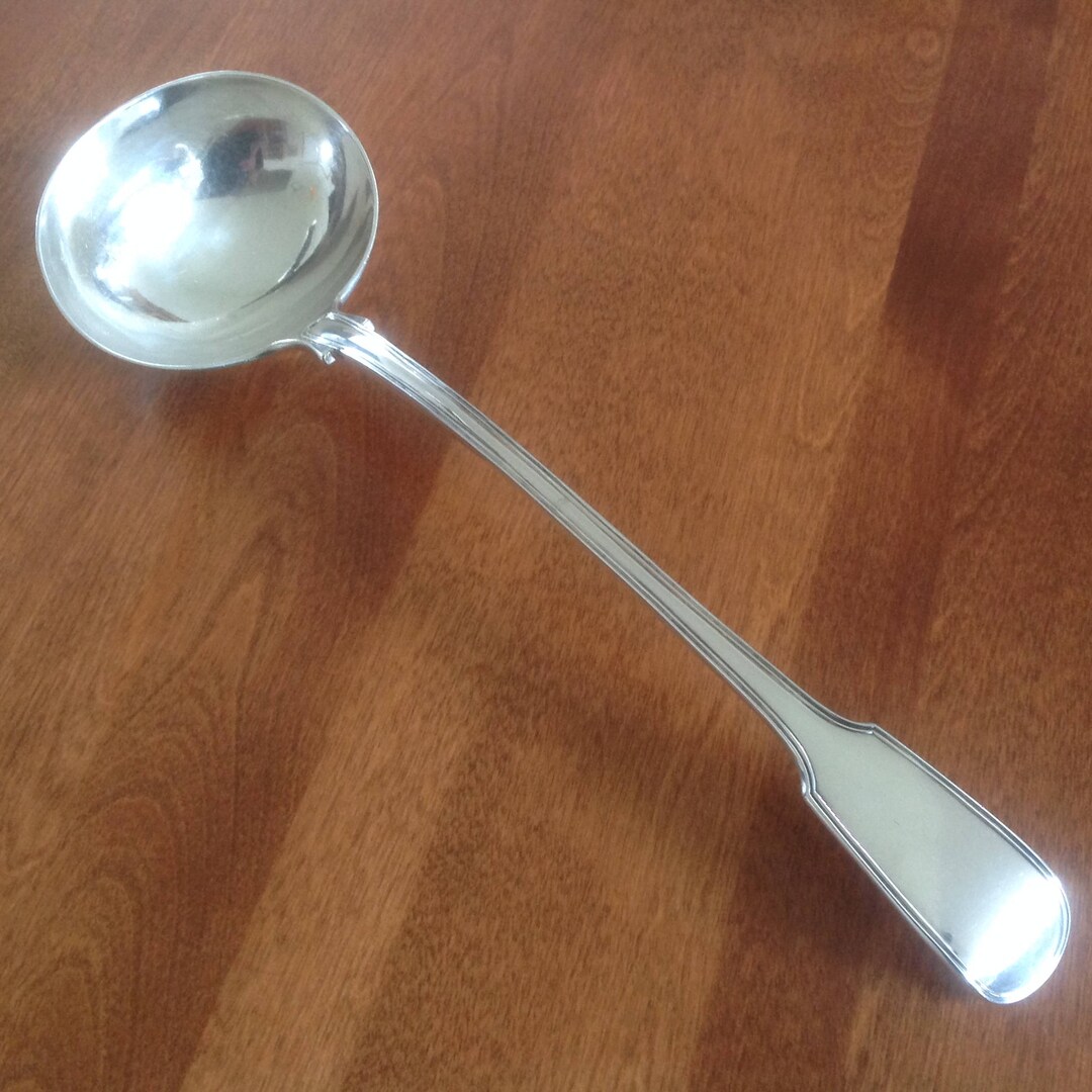 Antiguo 925 Plata de ley maciza 13 Ponche / Cucharón de sopa 322g ...