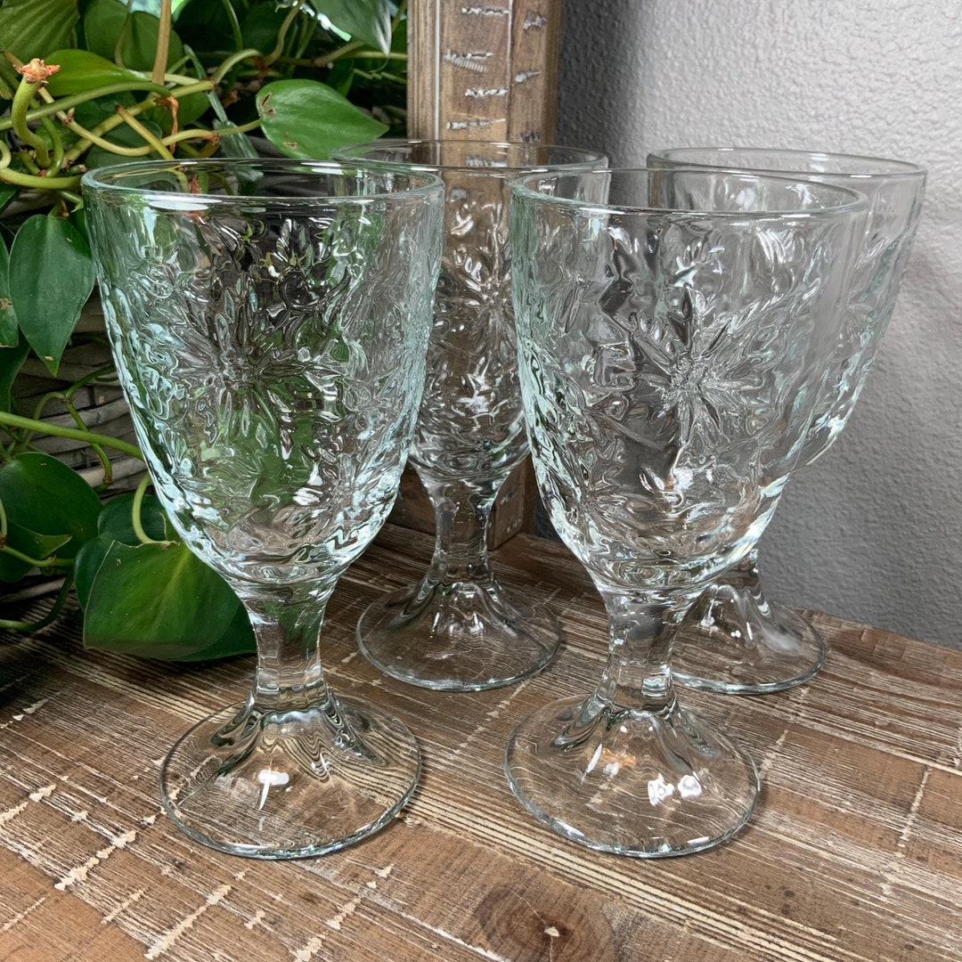 Four (4) Princess House FANTASIA Water Goblets / Wine Goblets - Pretty ...