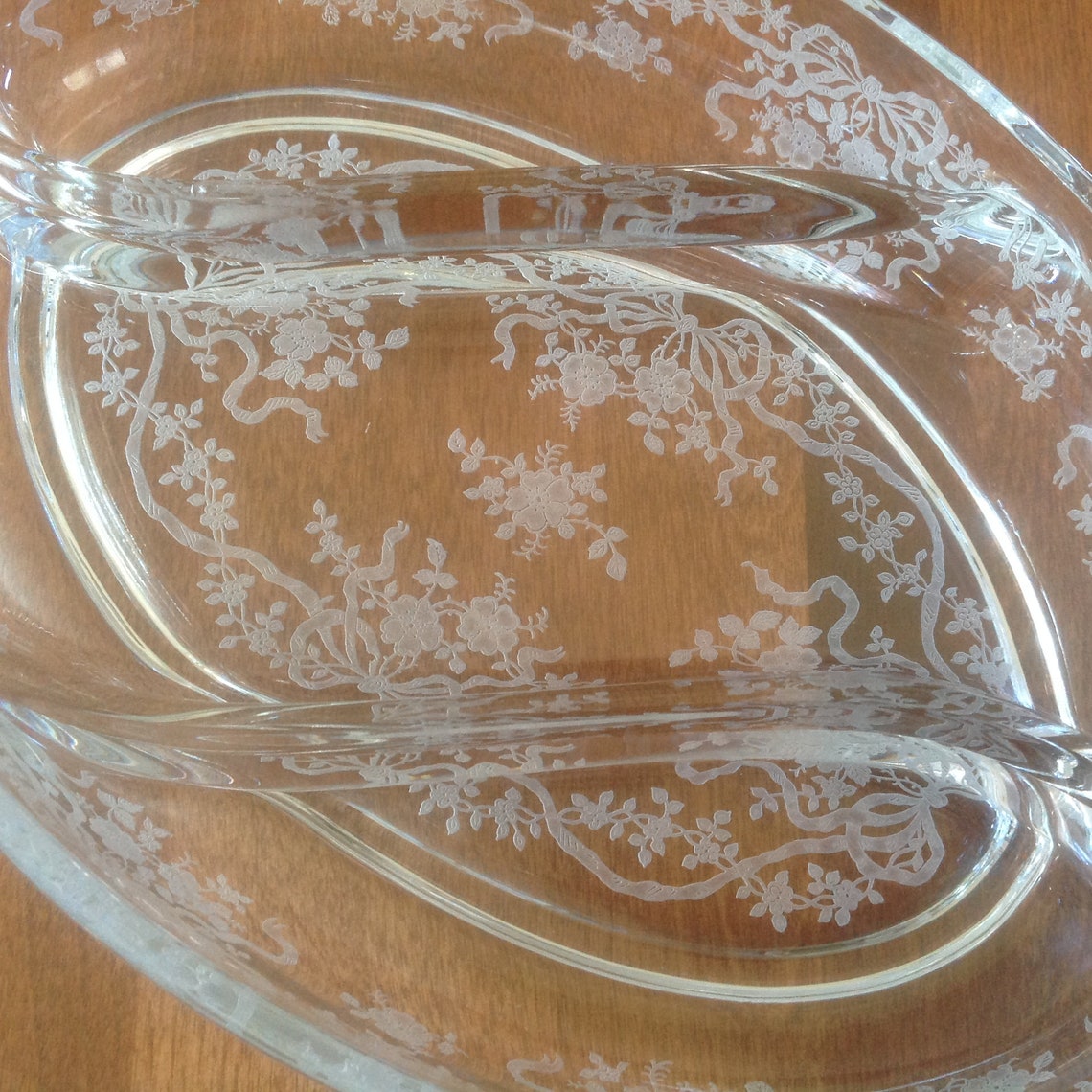 Fostoria ROMANCE Clear Crystal 3-Part Relish Dish / Bowl with | Etsy