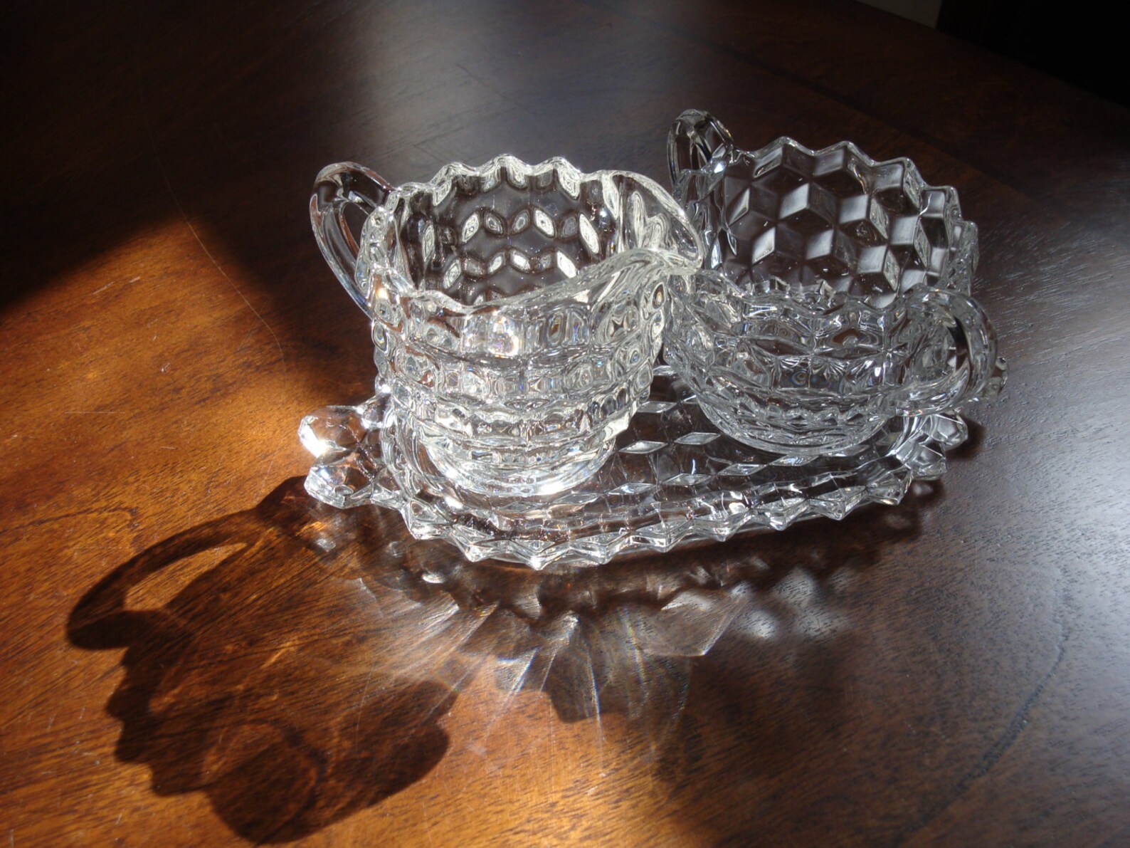 Fostoria AMERICAN Table Size Sugar and Creamer With Tray - Etsy