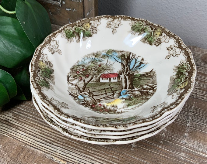 Johnson Brothers Friendly Village Dinner Plate Brown Transferware ...