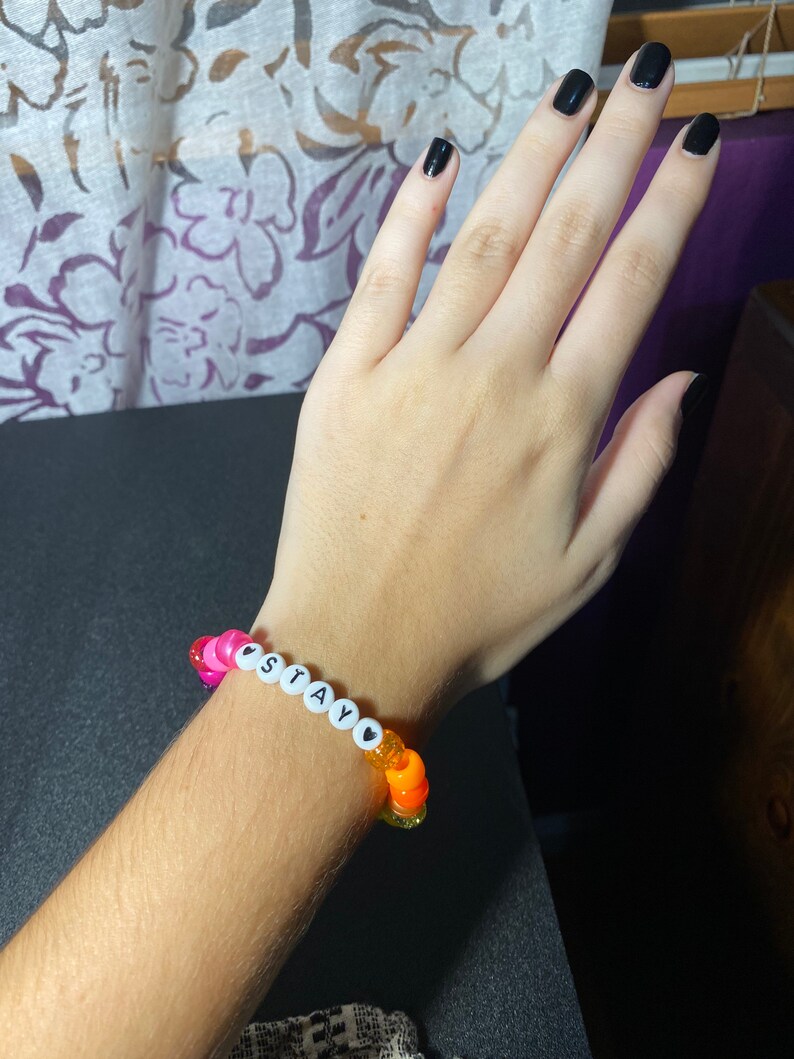 STAY Rainbow Stray Kids Kandi Beaded Bracelet K-pop - Etsy