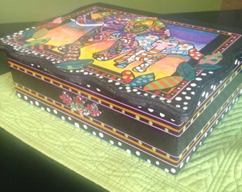 Painted keepsake box | Etsy