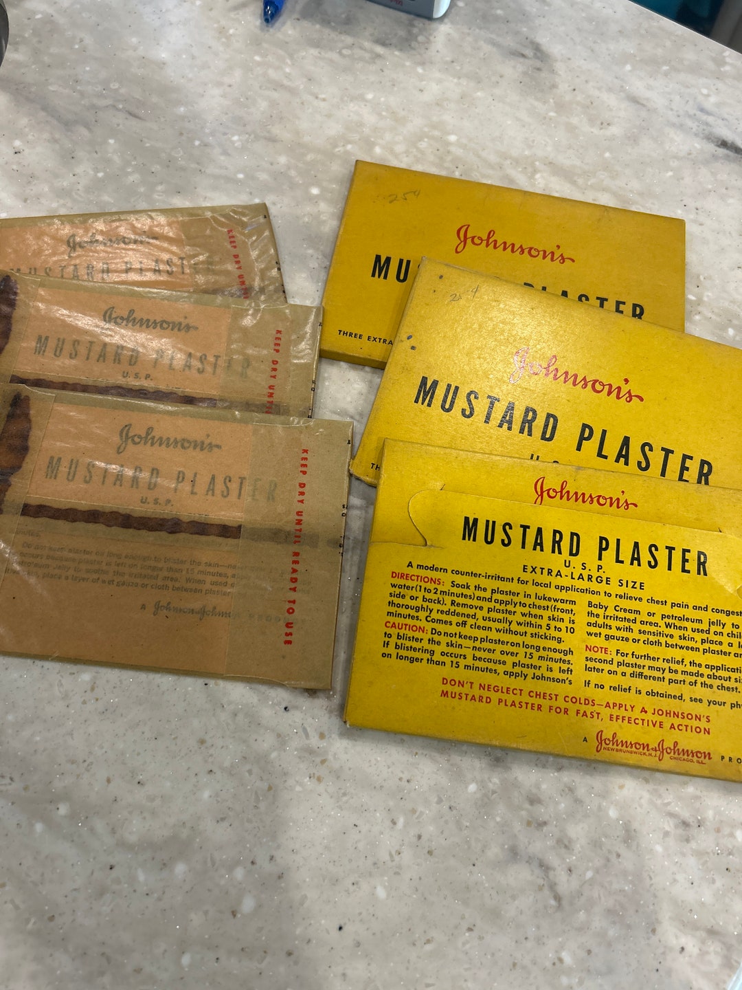 3 Pkgs Johnsons Mustard Plaster Antique Med - Etsy