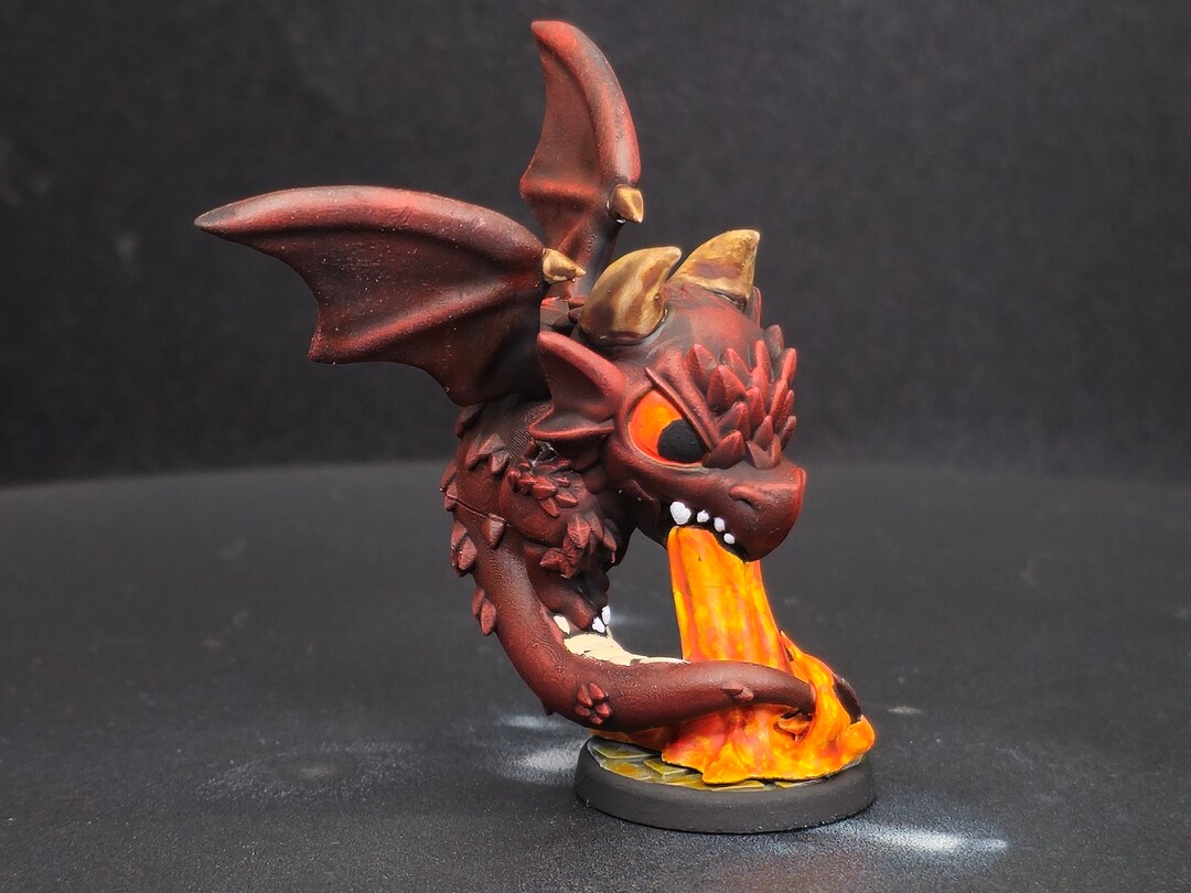 3d Printed and Painted Chibi Style Red Dragon - Etsy