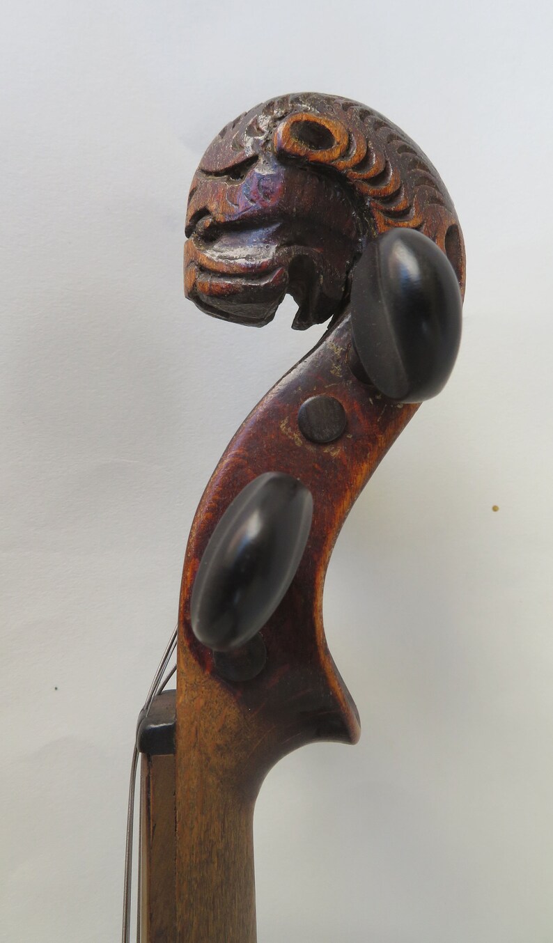 Lion's Head Antique Violin With Mother of Pearl Inlays - Etsy