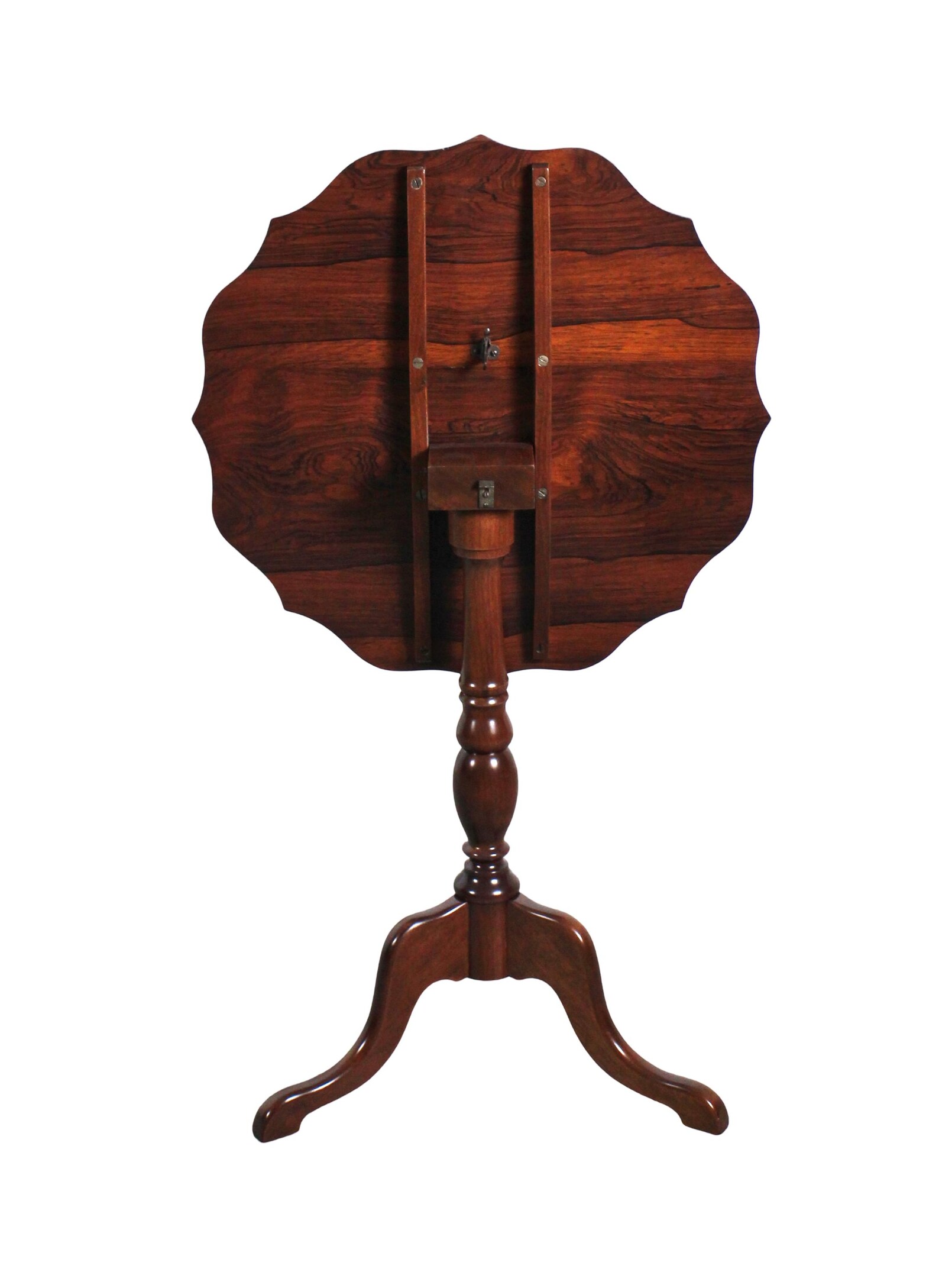 Antique Restored Rosewood Pie Crust Tilt Top Table, Vintage Living Room ...