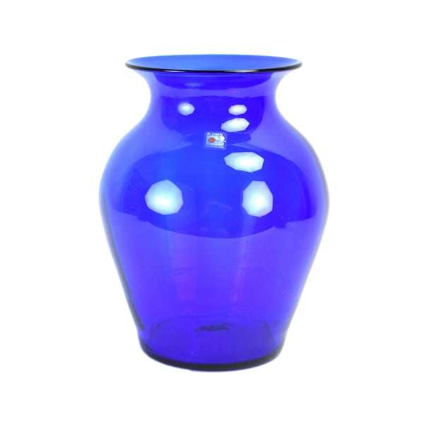 Cobalt Blue Blenko Glass Vase - Etsy