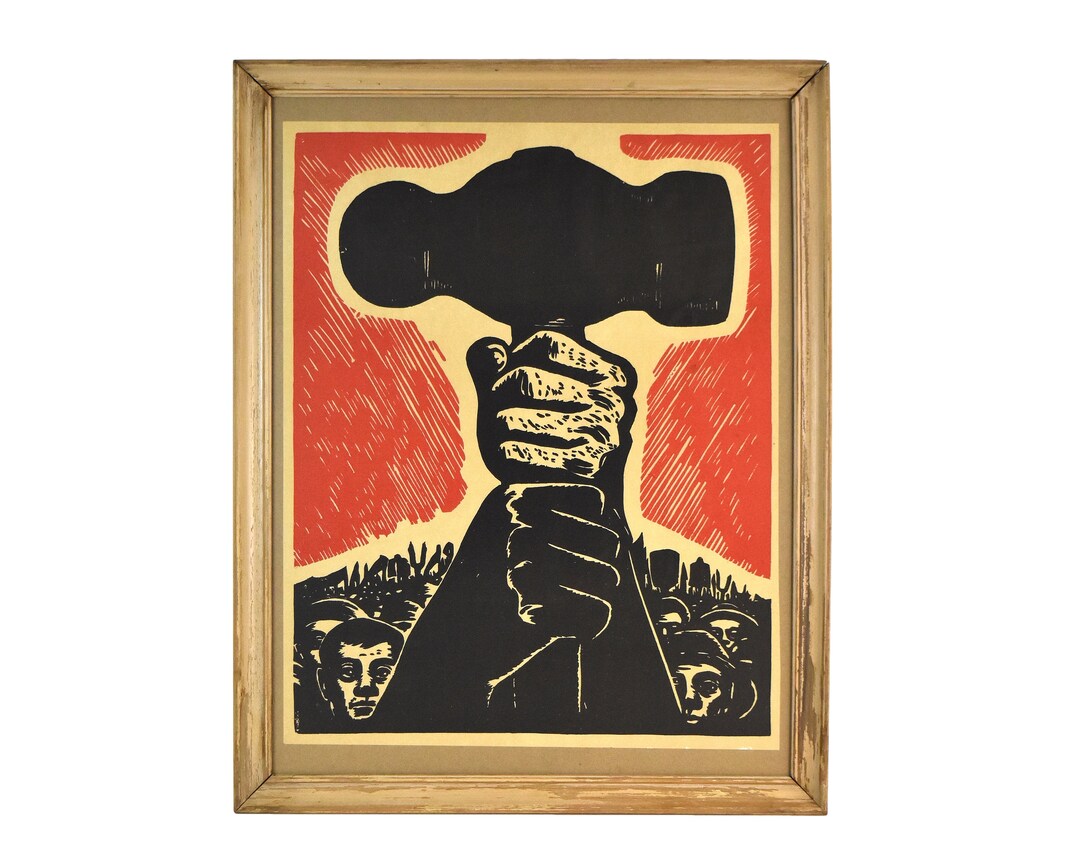 Vintage 1967 Chinese Cultural Revolution Communist Proletariat Poster ...