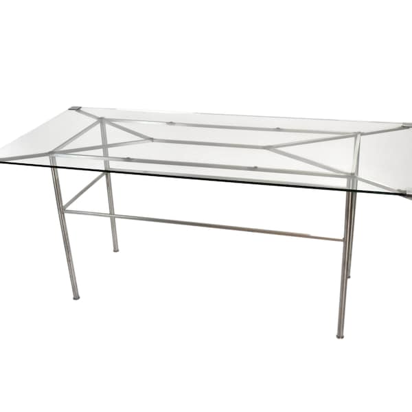 Steel and Glass Dining Table - Etsy