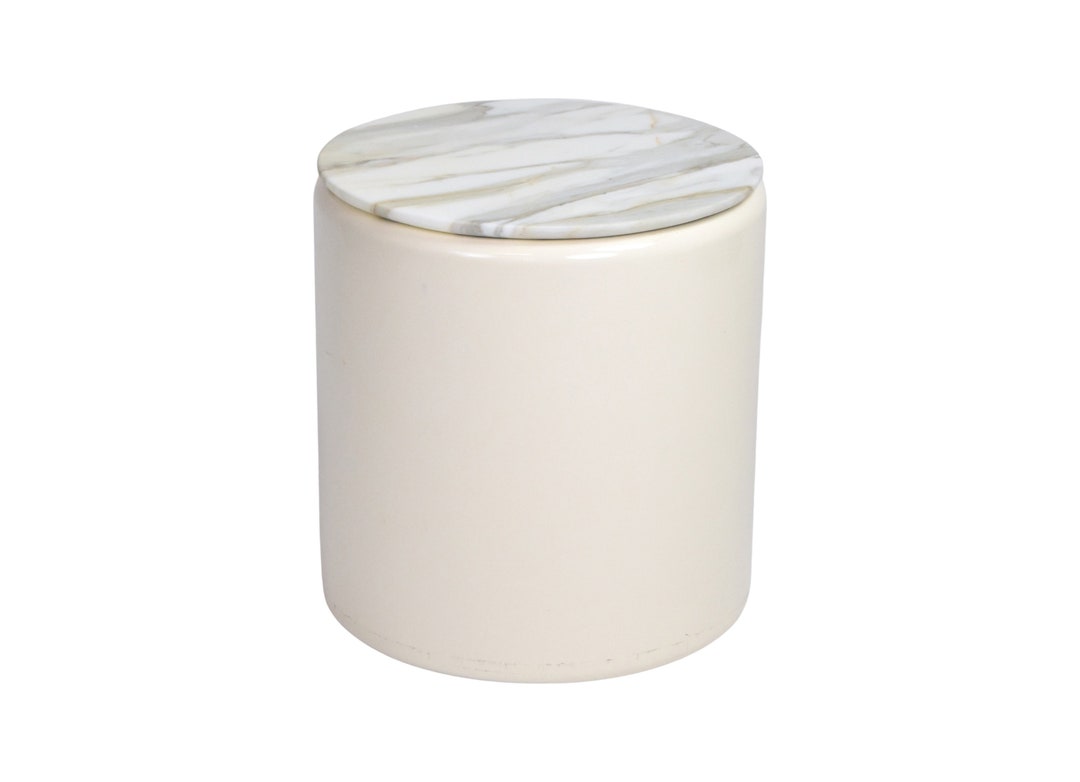 Vintage Modern White Round Side Table With Beveled Edge Marble Top - Etsy