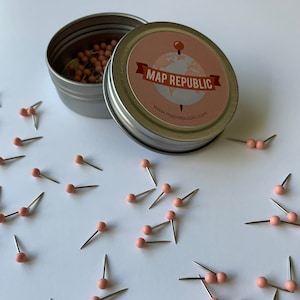100 Push Pins for Travel Maps- Pink Push Pins for World Travel Map ...