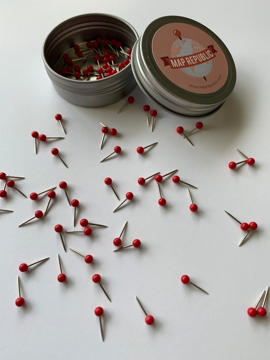 100 Push Pins for Travel Maps- Red Push Pins for World Travel Map ...