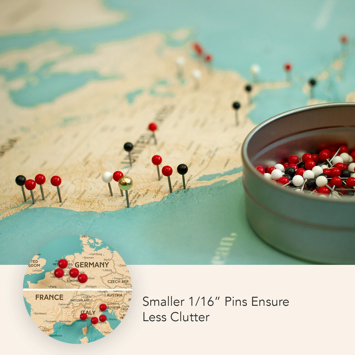 100 Push Pins for Travel Maps Push Pins for World Travel Map | Etsy