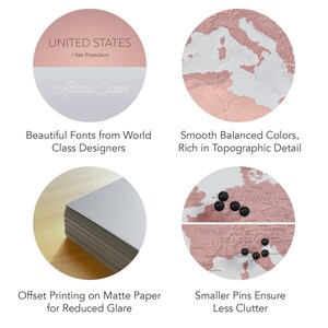 Push Pin World Map Poster Pink World Map World Map Push Pin | Etsy