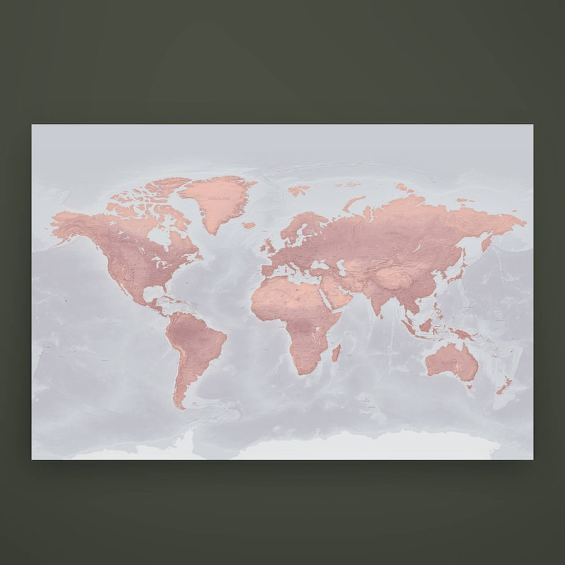 Push Pin World Map Poster Pink World Map World Map Push Pin | Etsy