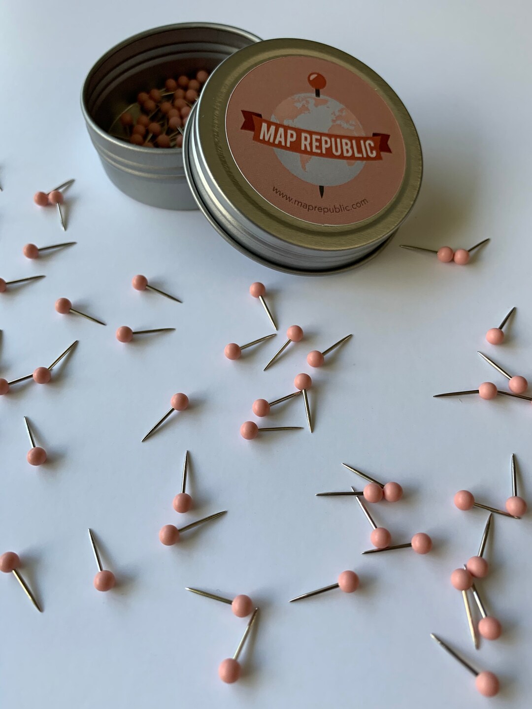 100 Push Pins for Travel Maps- Pink Push Pins for World Travel Map ...
