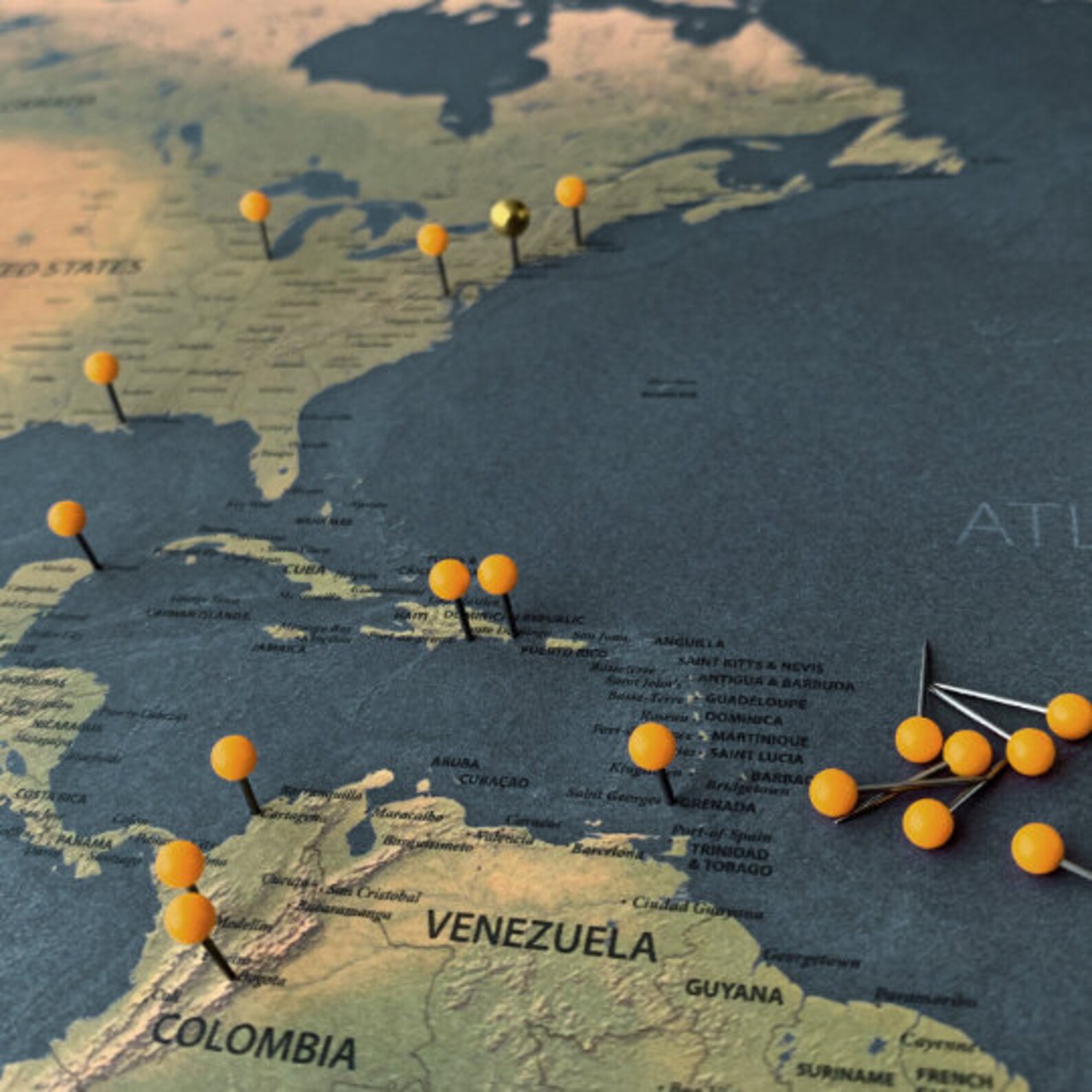 100 Push Pins for Travel Maps Push Pins for World Travel Map | Etsy