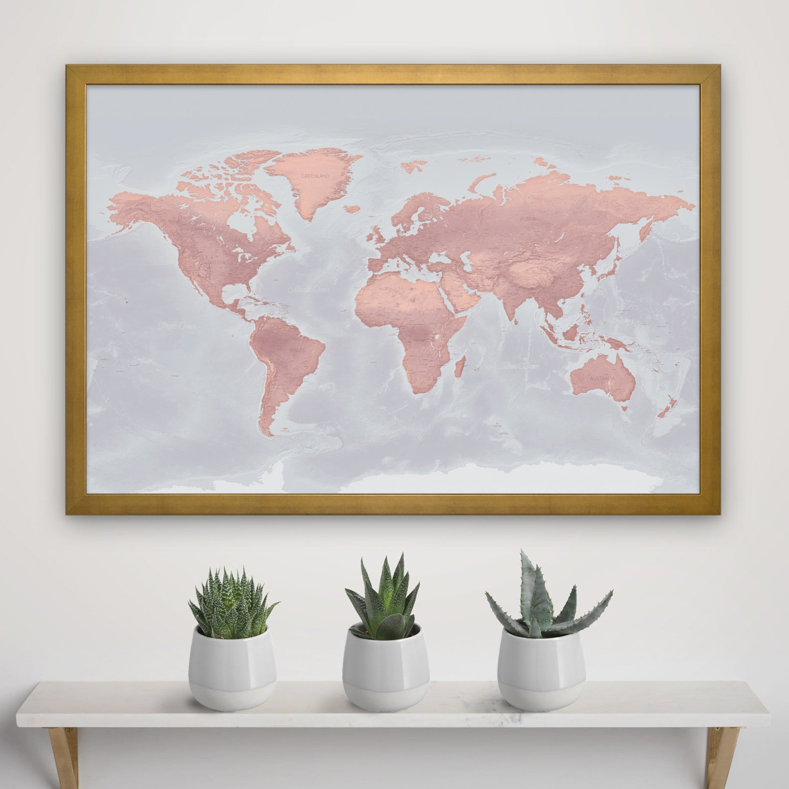 Push Pin World Map Poster Pink World Map World Map Push Pin | Etsy