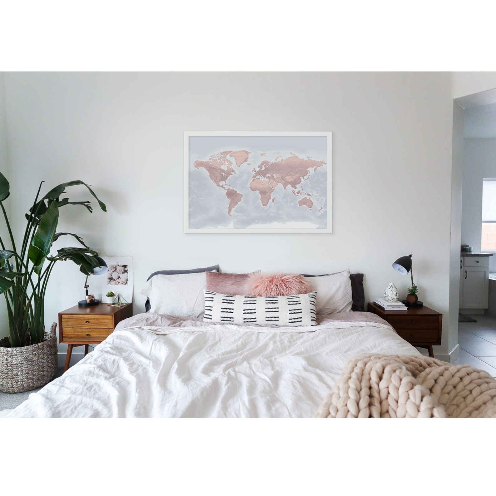 Push Pin World Map Poster Pink World Map World Map Push Pin | Etsy