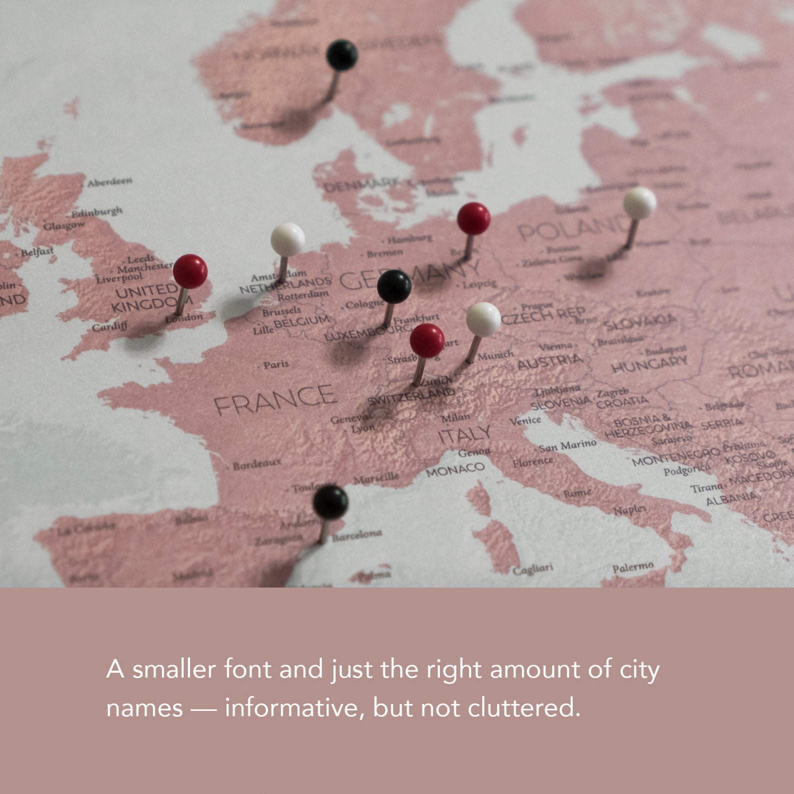 Push Pin World Map Framed Pink World Map World Map Push Pin | Etsy