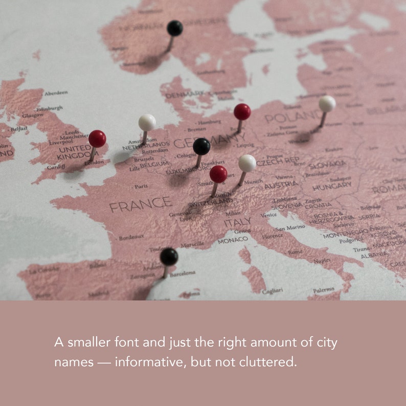 Push Pin World Map Christmas Gift for Women Gift for Wife - Etsy