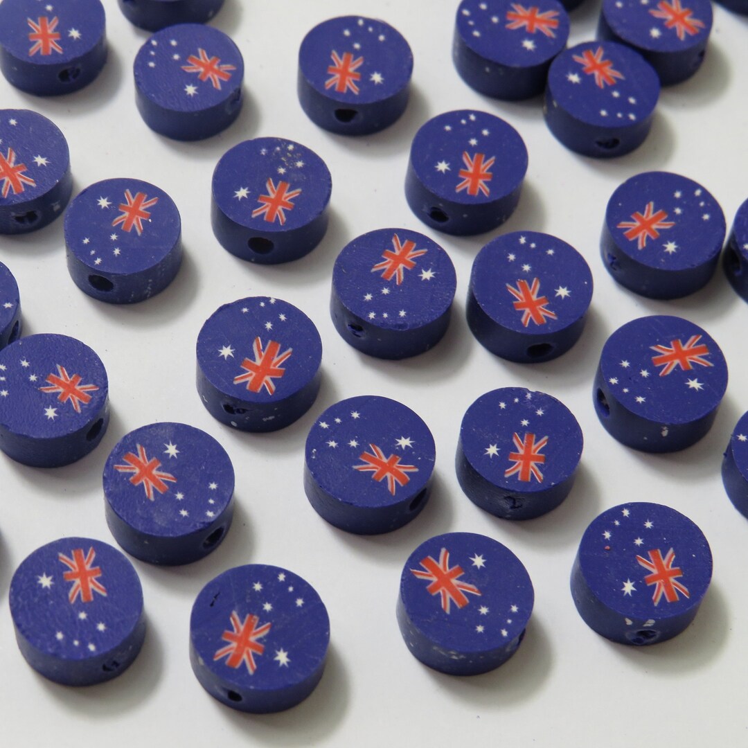 10mm Round Australian Flag Polymer Clay Beads, 50 Pcs - Etsy