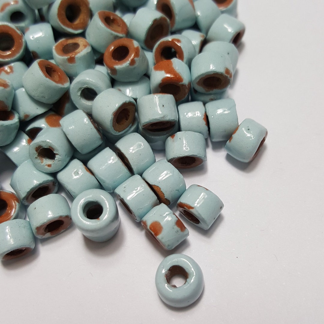 Mykonos Ceramic Greek Mini Tube Beads, 6x4mm, Pueblo Blue #102, 20 Pcs ...