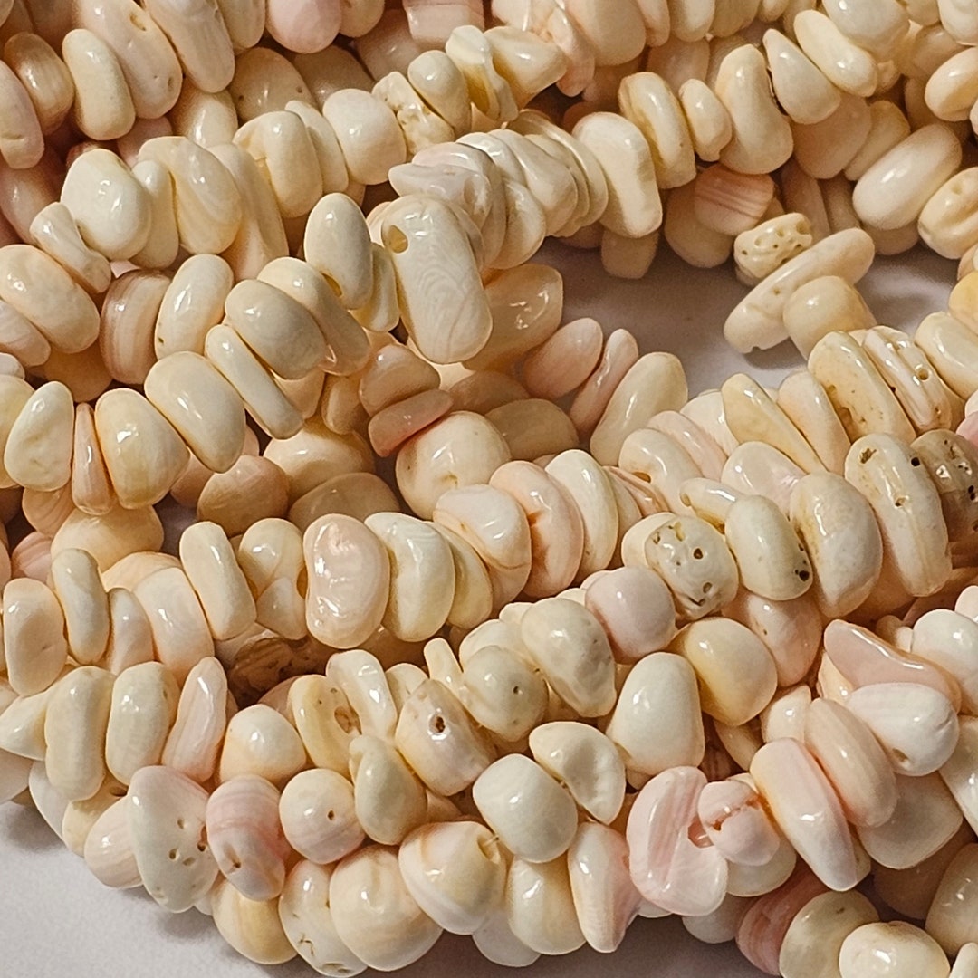 Natural Pale Pink Shell Beads, 5~7x5~7x2~4mm, Hole: 0.6mm, 15.8 ...