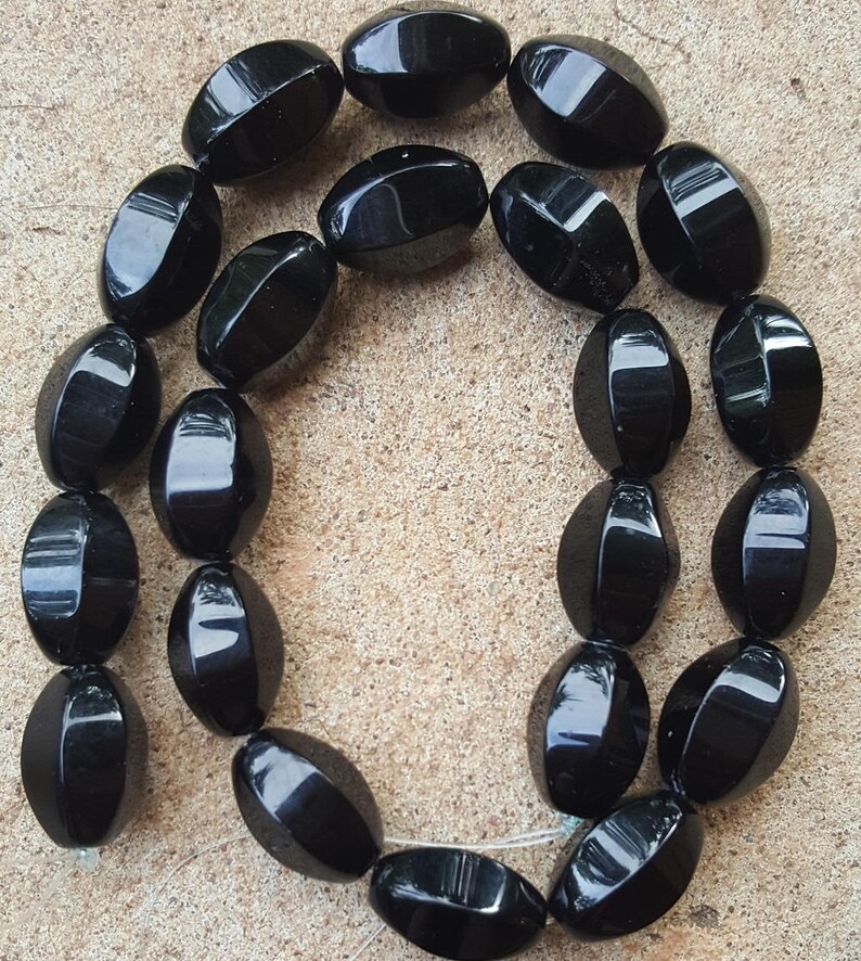Natural Black Onyx Stone Beads High Quality Faceted Oval | Etsy