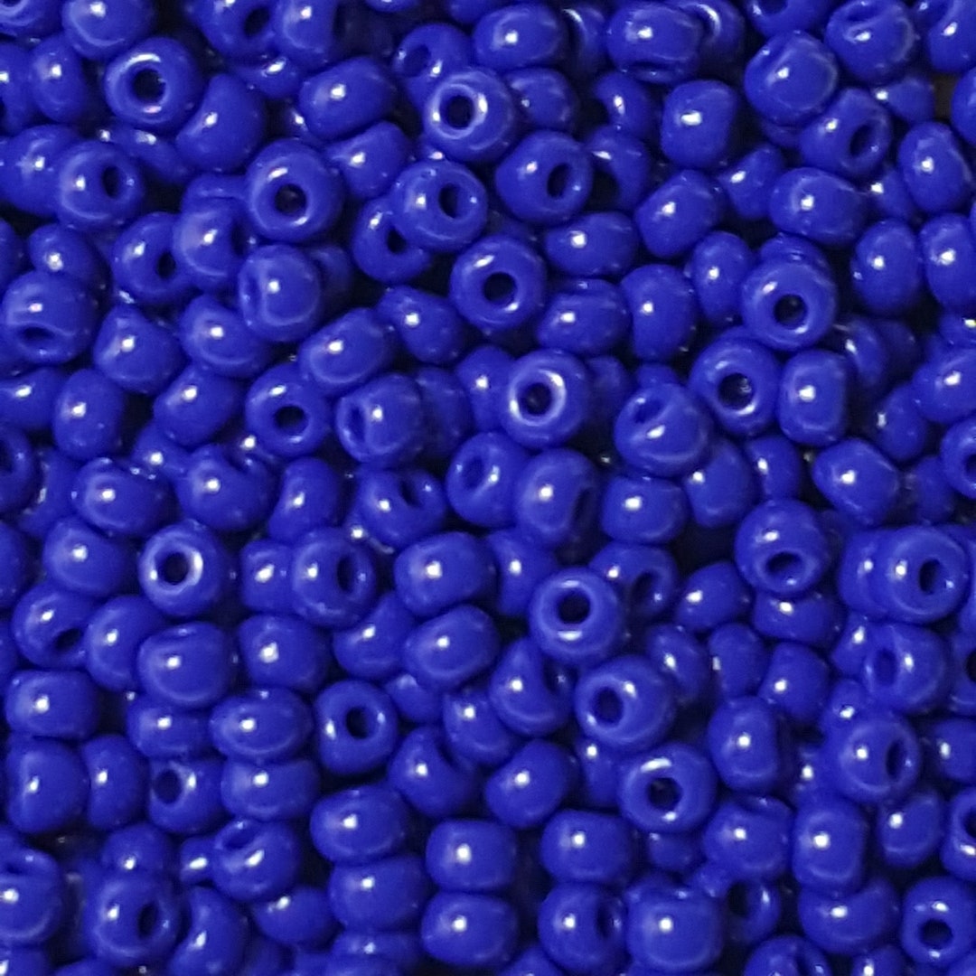 6/0 Czech Opaque Royal Blue Seed Beads, Dyed 20 Grams - Etsy
