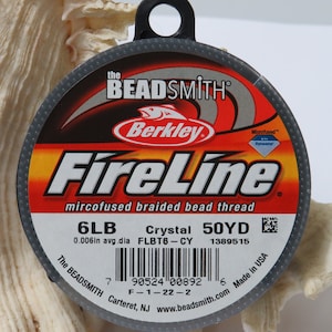 6lb Fireline Braided Bead Thread, 50 Yds - Select From Crystal or Smoke ...