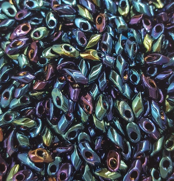 Miyuki Japanese Long Magatama Seed Beads 7x4mm Metallic Blue - Etsy ...
