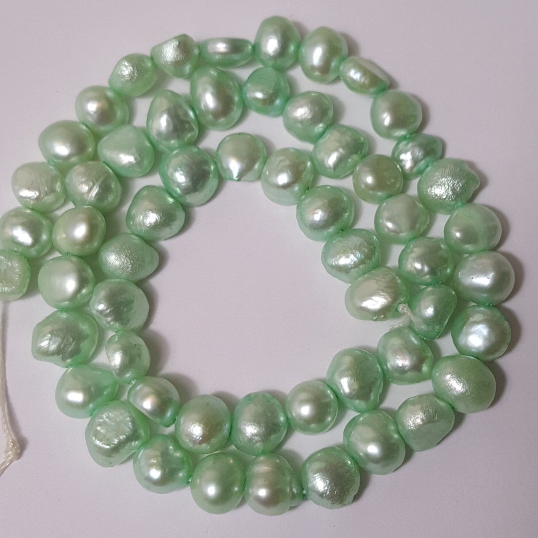 8mm Mint Green Baroque Pearls, 15" Strand - Etsy