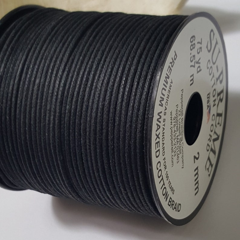 Supreme Waxed Cotton Cord 2mm Full Roll Choose Black | Etsy