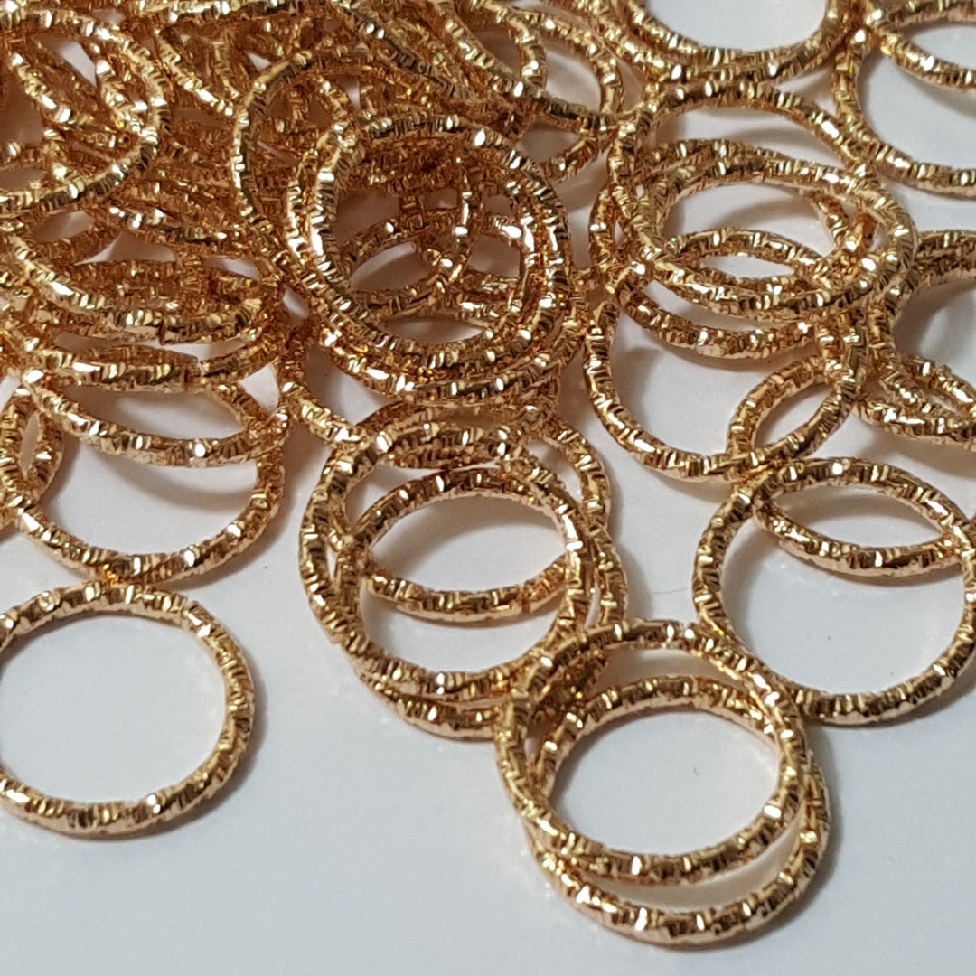 Beautiful Gold Textured Open Jump Ring Loops - Select Size and Amount ...