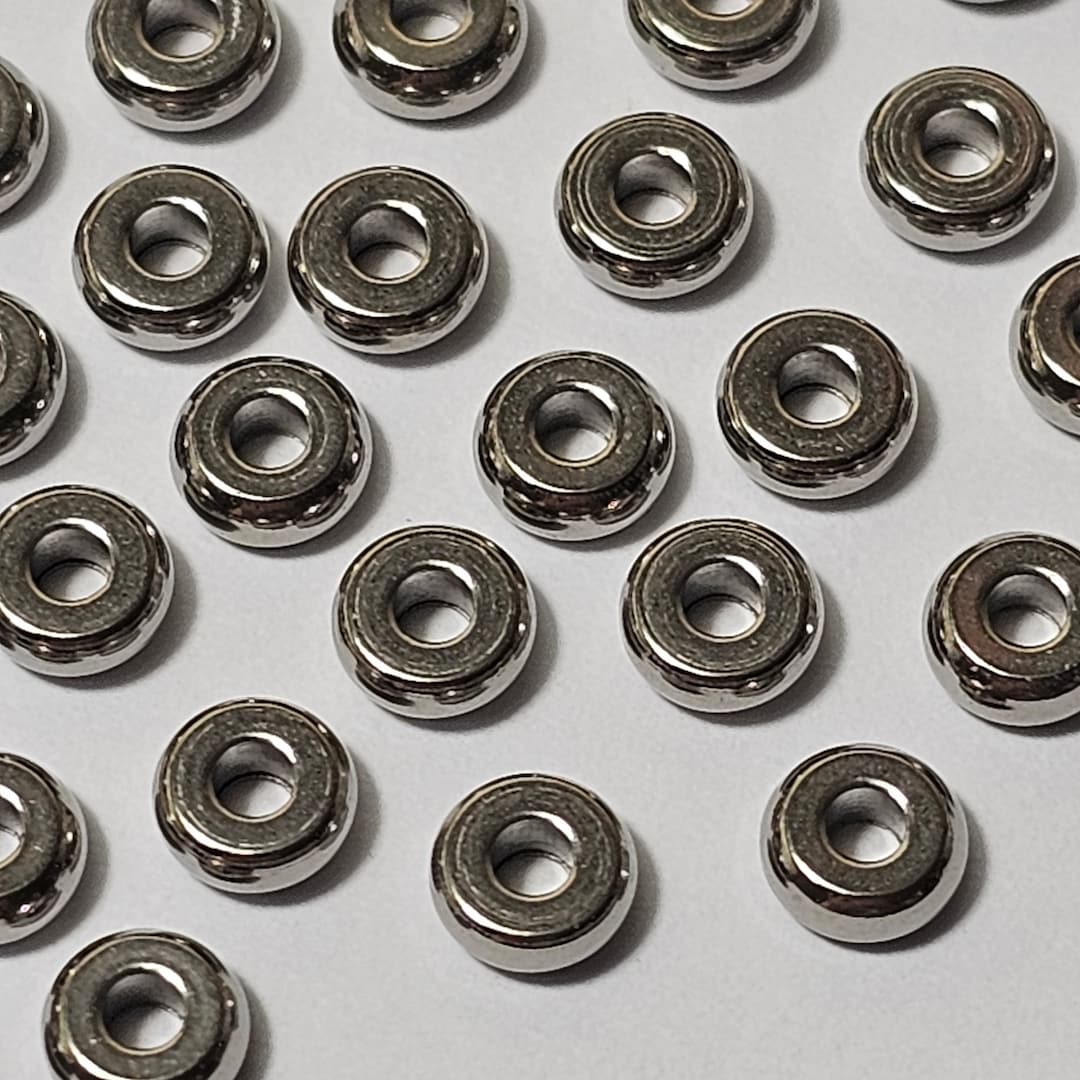 4mm Stainless Steel Flat Disc Spacer Beads, 50 Pcs - Etsy